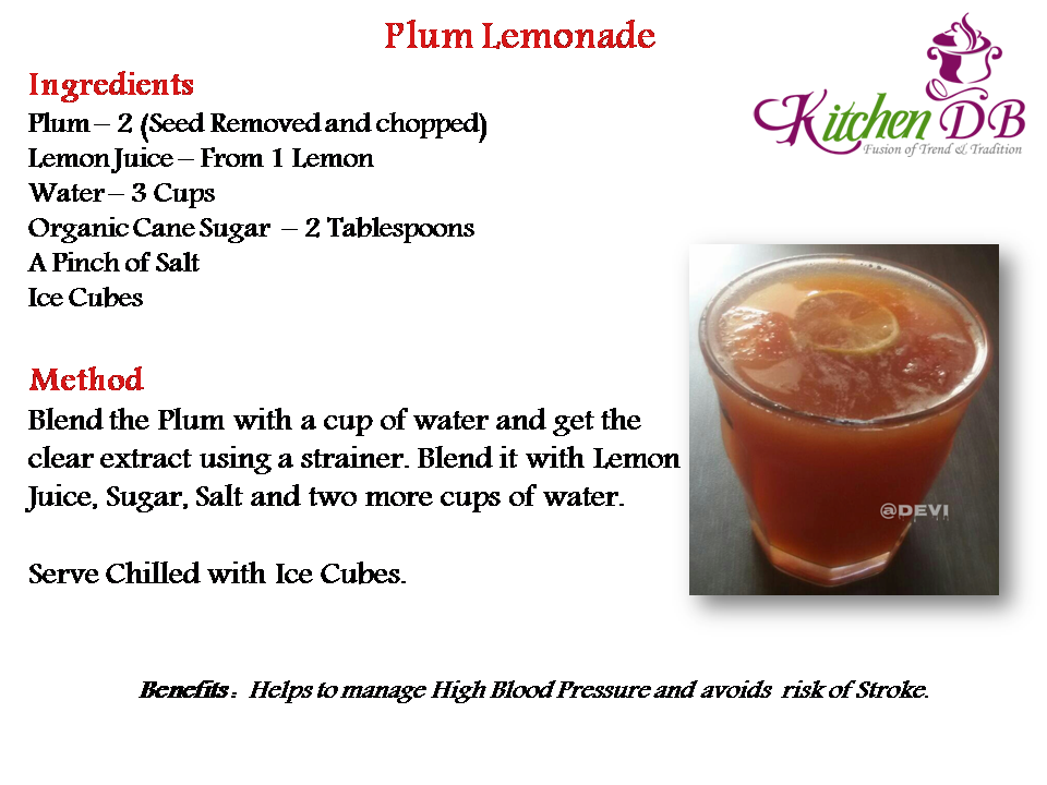 My Passion: Plum Lemonade - A Refreshing Summer Cooler