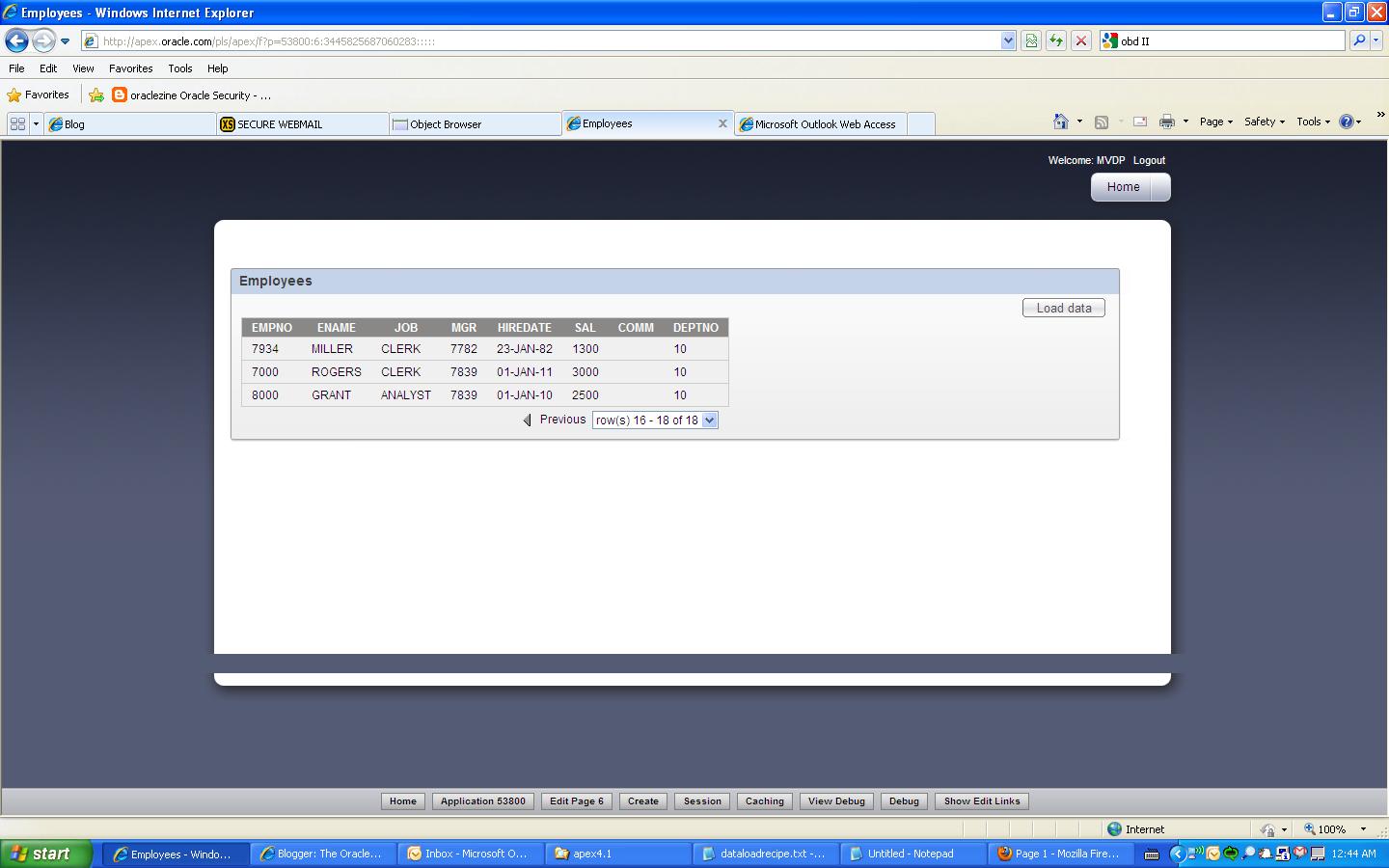 The Oracle APEX blog: Creating a data loader