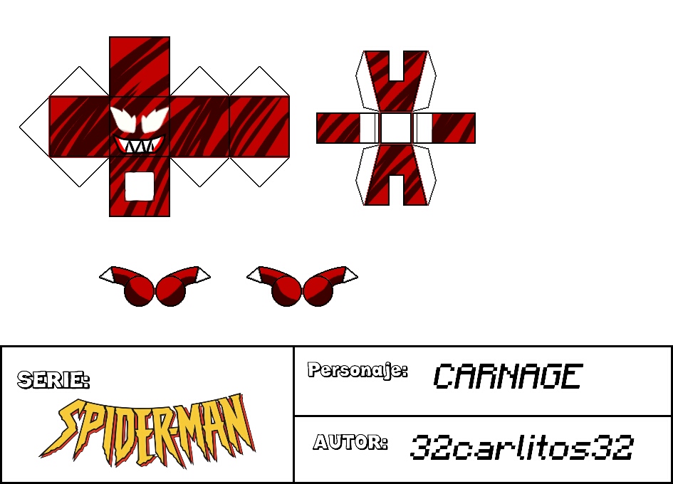 Carnage (prototipo #3; papercraft #3/Spider-man)