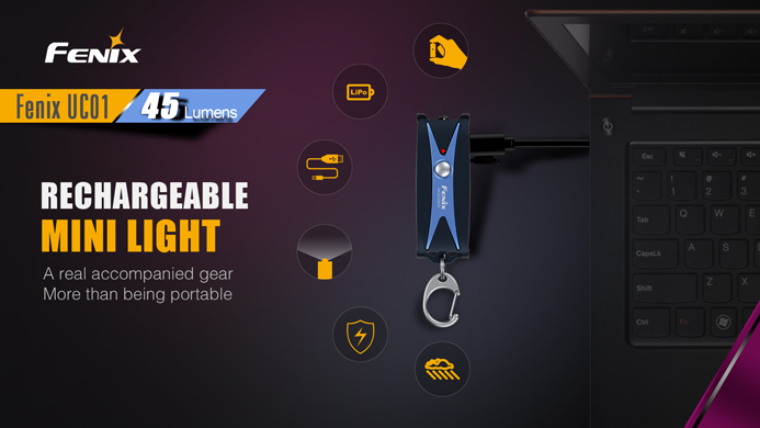 Sun Flashlight จำหน่าย ไฟฉายประสิทธิภาพสูง: ไฟฉายพวงกุญแจ Fenix UC01