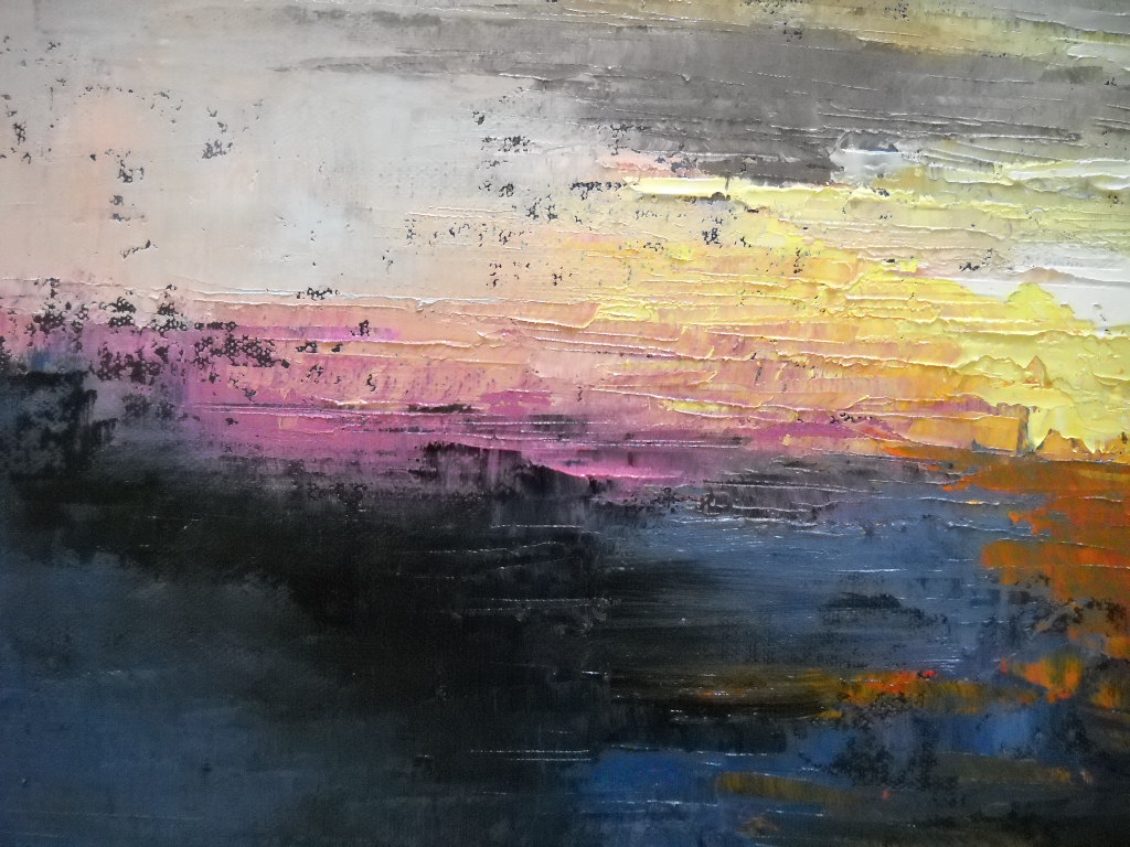 Pieces of Eight: Abstract Sunrise Painting, by Carol Schiff, 14x18 ...