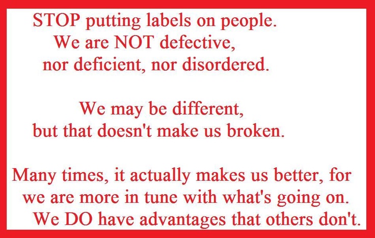ADD Peace of Mind Solutions: Stop Putting Labels on People.