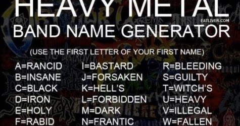 Bob's Blog: Heavy Metal band name generator