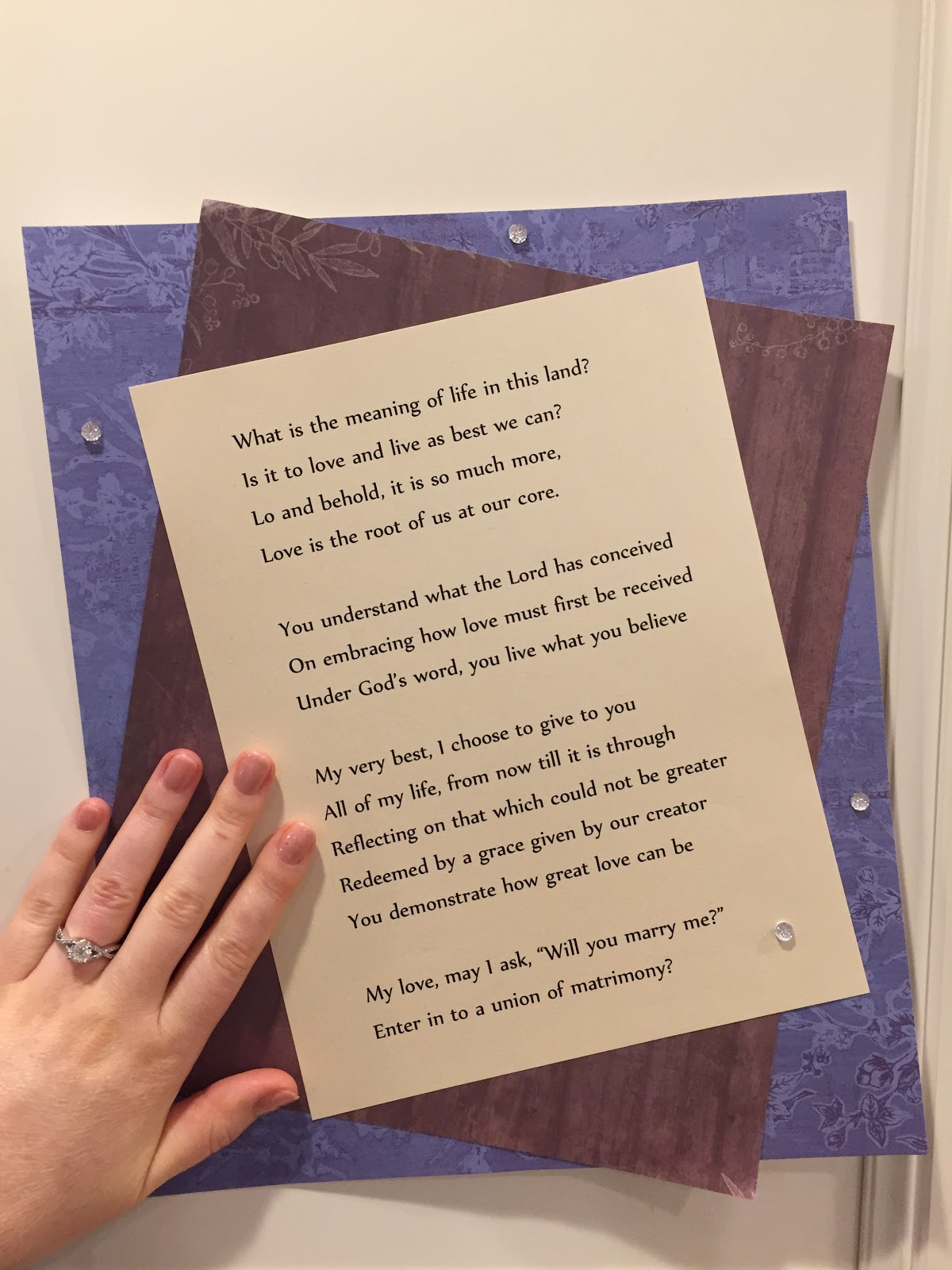 Poetry Project: #97: Will you marry me?