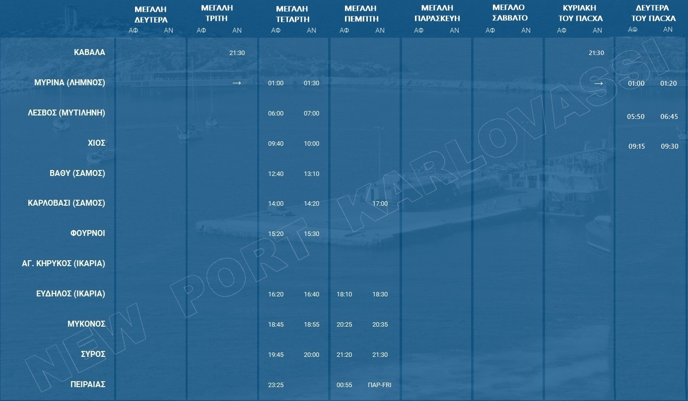 New Port Karlovassi: Nissos Mykonos - Δρομολογια για τις μερες του ...