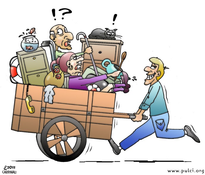 PULCI blog: Disegni umoristici - Carretto per sgombero