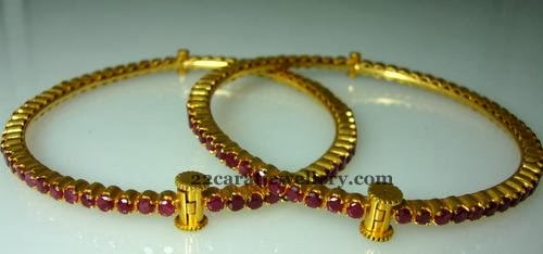 30 Gms Simple Ruby Bangles - Jewellery Designs