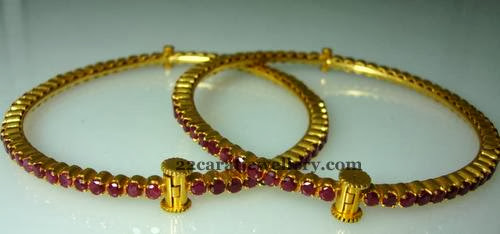 30 Gms Simple Ruby Bangles - Jewellery Designs