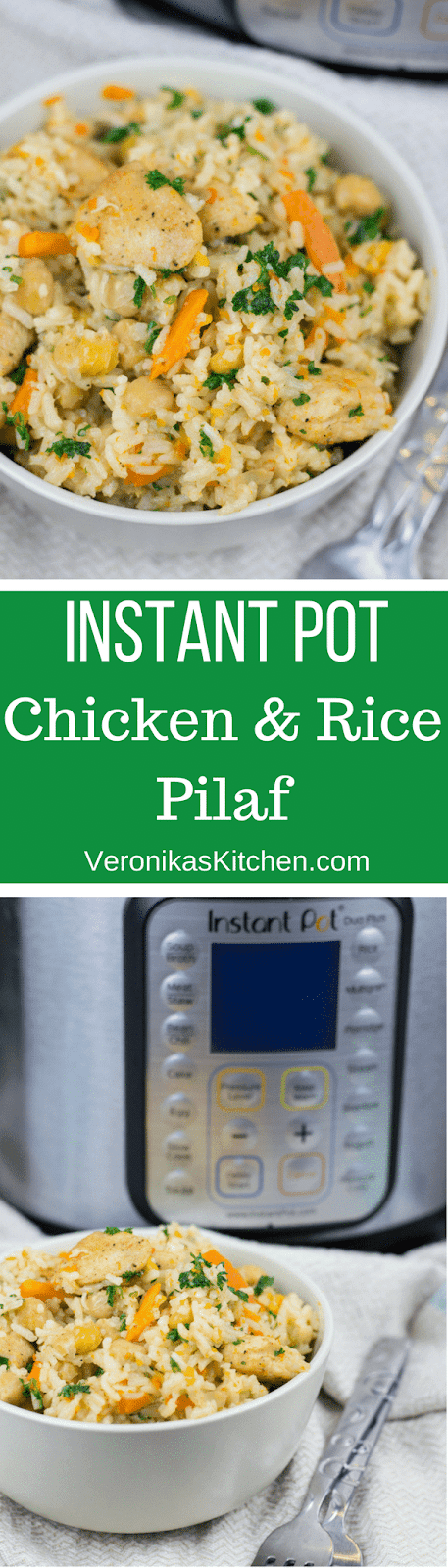 INSTANT POT RICE PILAF WITH CHICKEN AND VEGETABLES