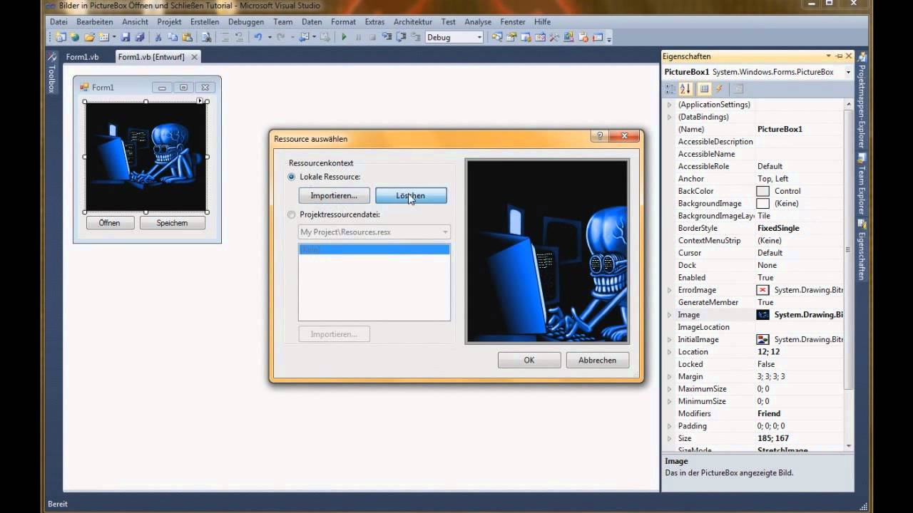 Herramientas de visual basic: APUNTADOR, PICTURE BOX