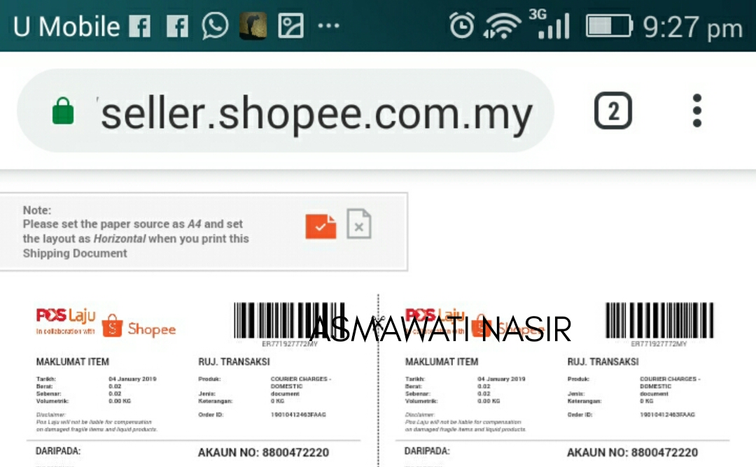 Deedee corner: Cara print awb shopee menggunakan handphone