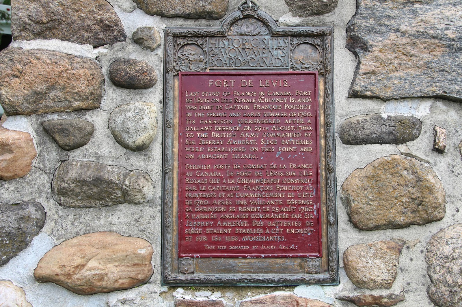 Memorials in Ottawa: Fort de Lévis Cairn