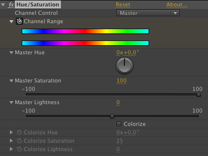 featurerequests: After Effects Keyframing Hue/Saturation Effect