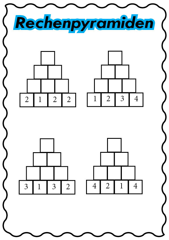 Übungsblätter: Rechenpyramiden