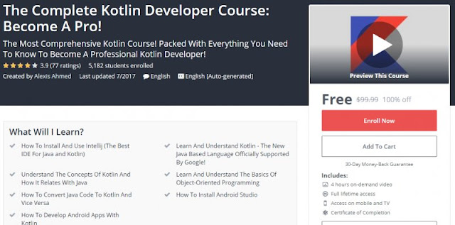 [100% Off] The Complete Kotlin Developer Course: Become A Pro!| Worth ...