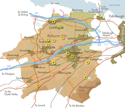 Map of West Lothian Province Area