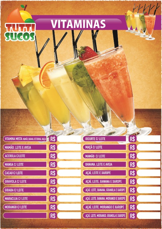 Lanchonete Tutti Sucos: CARDAPIO