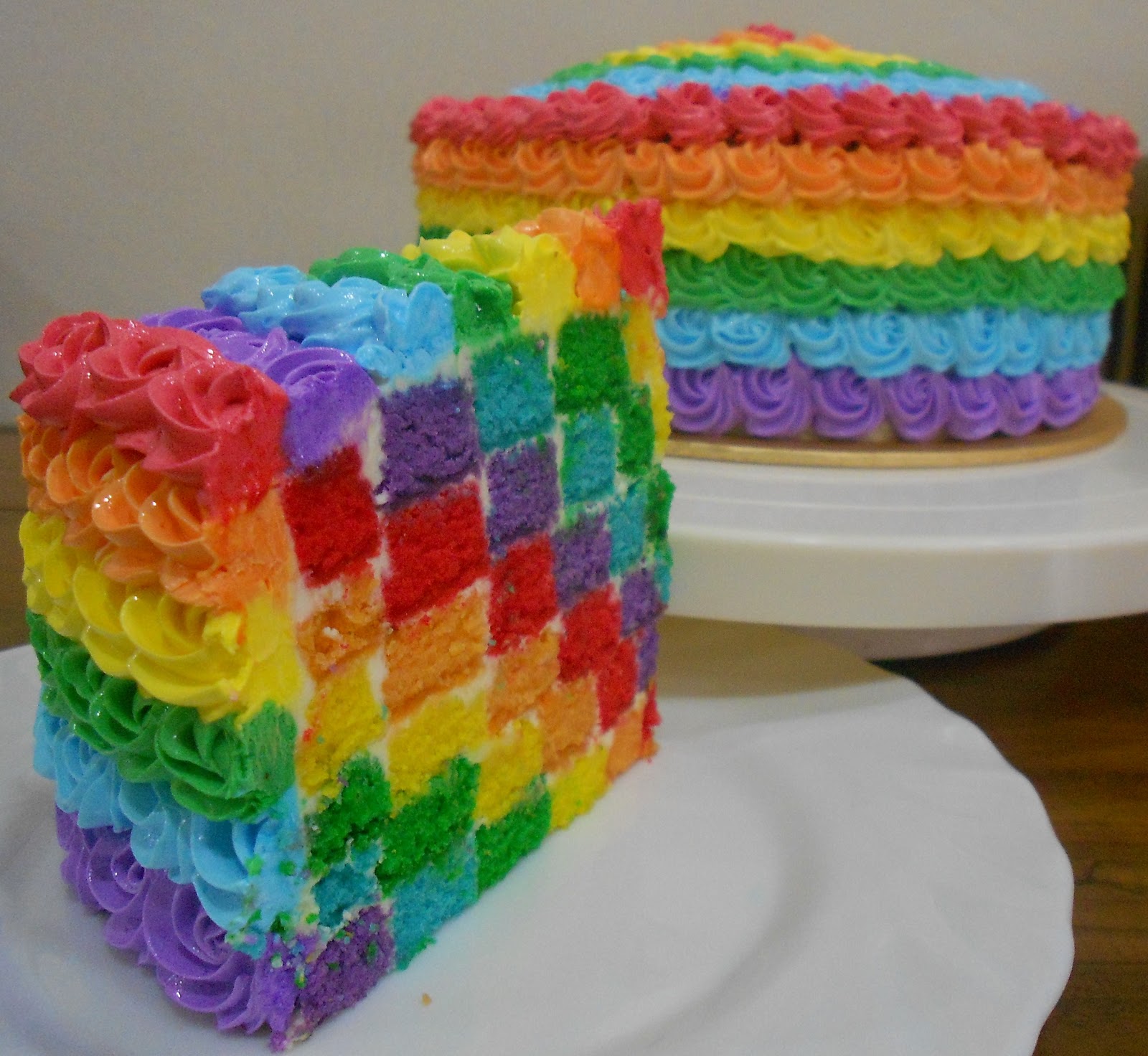 Hani N Bake: Checkered Rainbow Cake