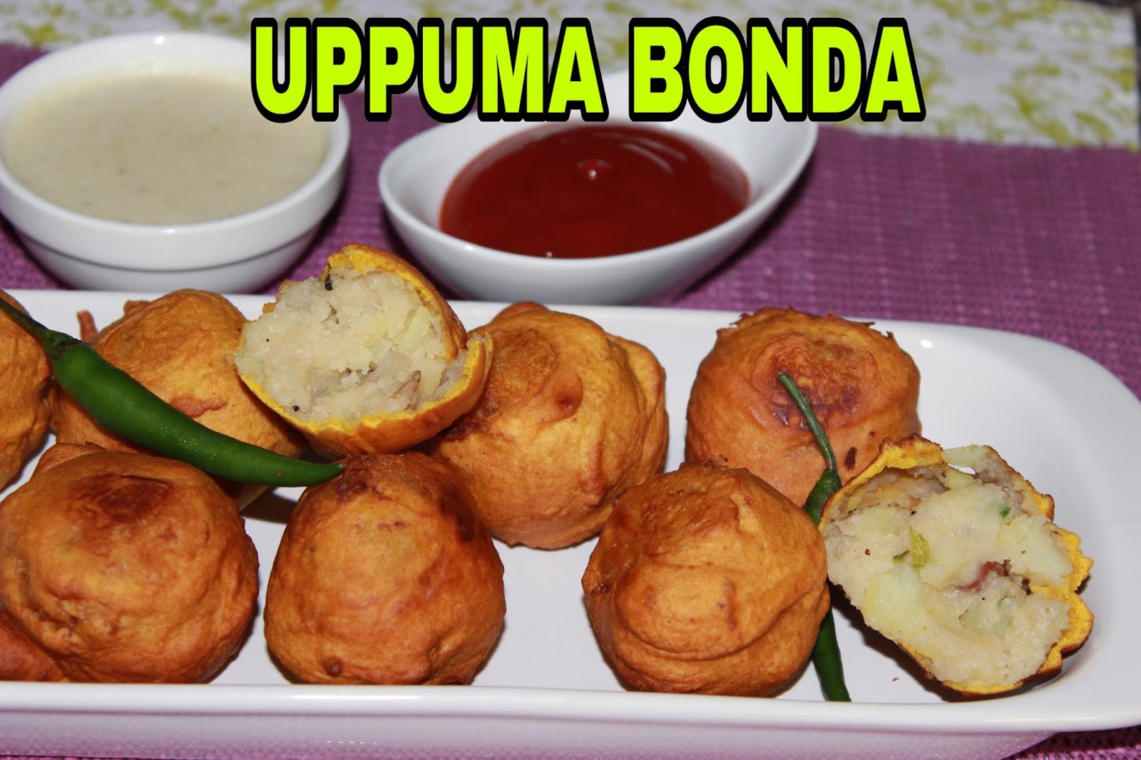 UPMA BONDA | UPPUMA BONDA FROM LEFTOVER RAVA UPMA