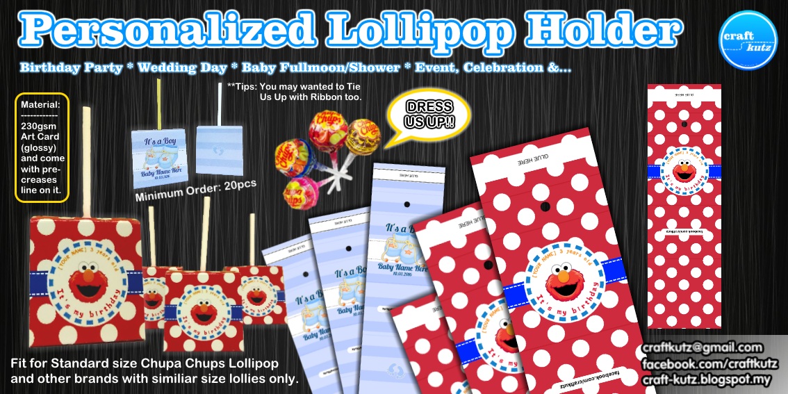 Personalized Lollipop Holder ~ Craft Kutz