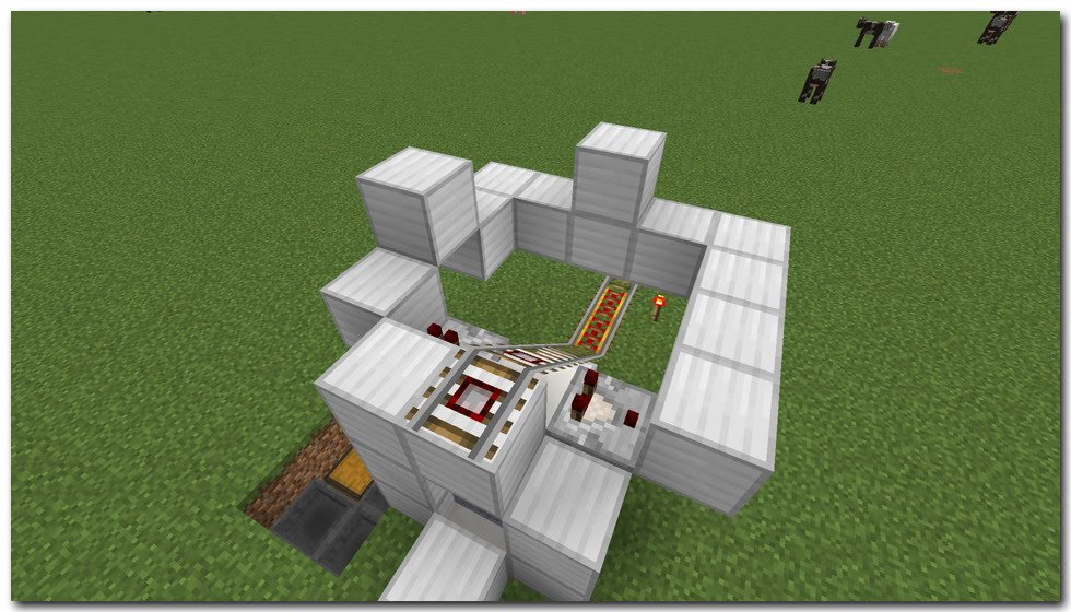 Automatic item transport system with the minecarts