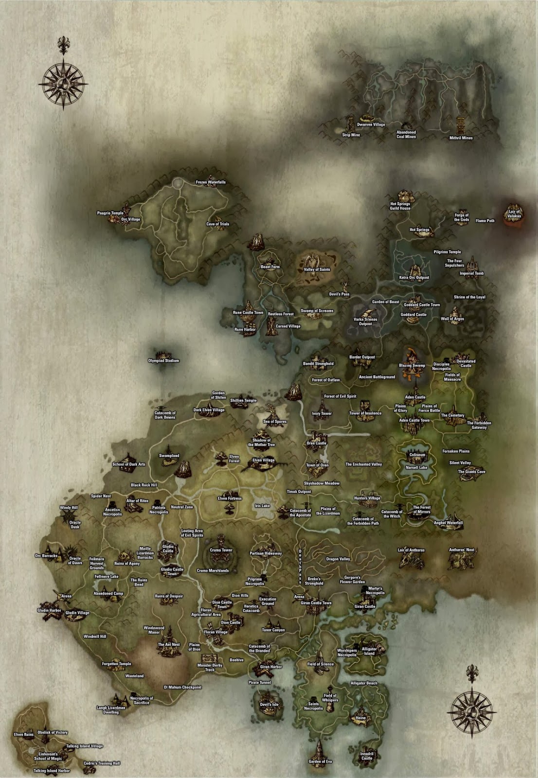 Lineage 2 - best mmo ever: Lineage 2 - World maps