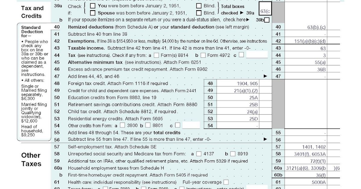 IRS Tax Procedure: Code Sections Form 1040 Page 2