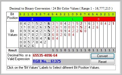 Colors 24 Bits and Binary Conversion ~ LEARN MS-ACCESS TIPS AND TRICKS