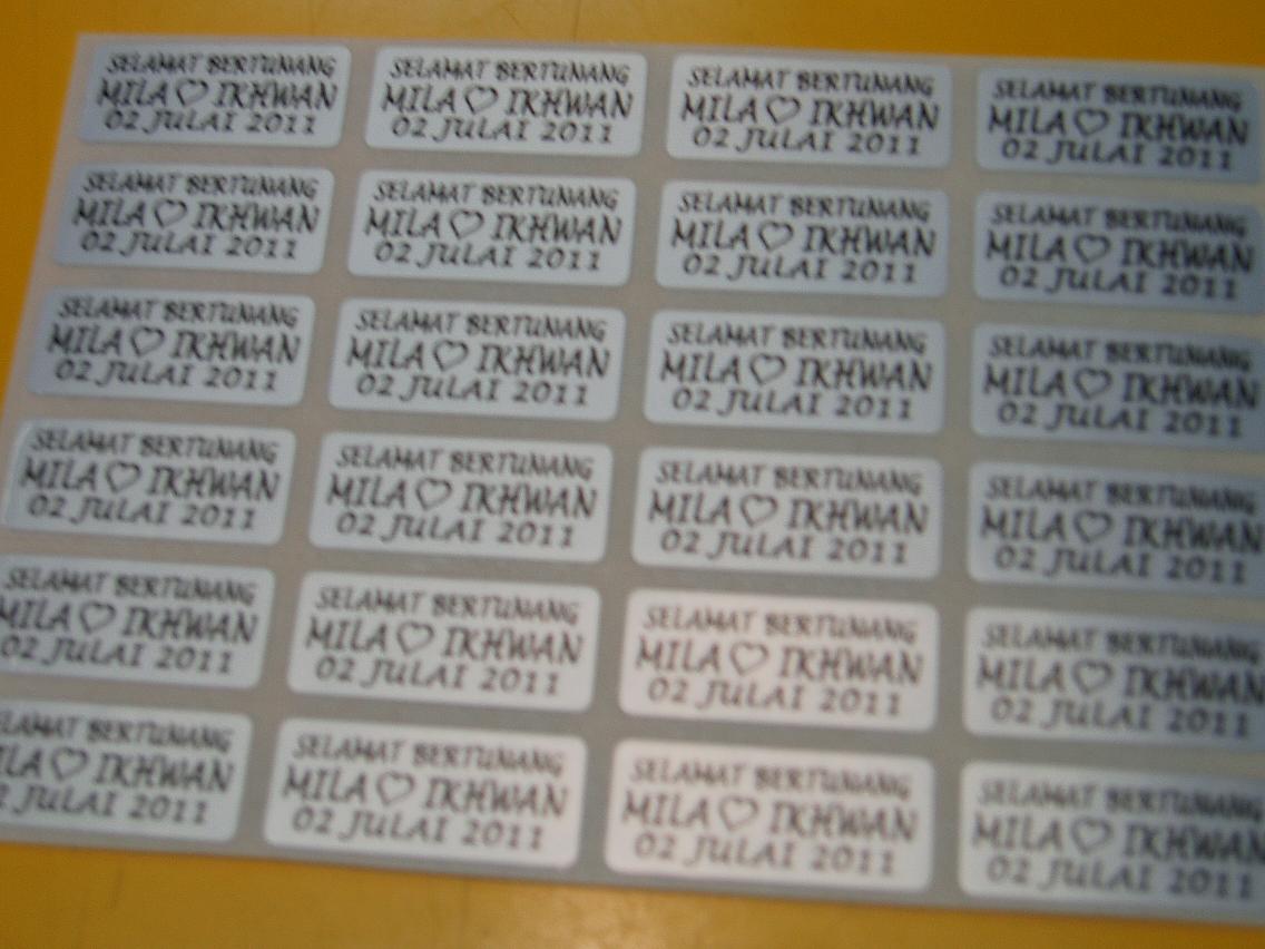 Sticker Nama: Sticker Untuk Majlis Perkahwinan/Pertunangan