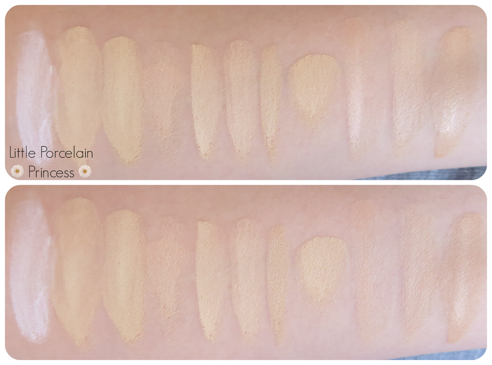 Little Porcelain Princess: Foundation Swatches
