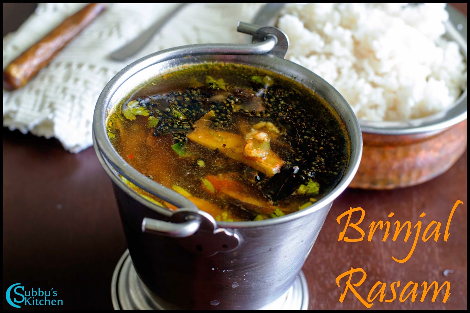 Brinjal Rasam - Subbus Kitchen