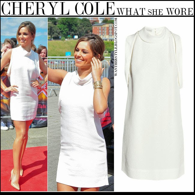 What She Wore Cheryl Cole In White Sleeveless Mini Dress At X Factor Auditions In Gateshead On