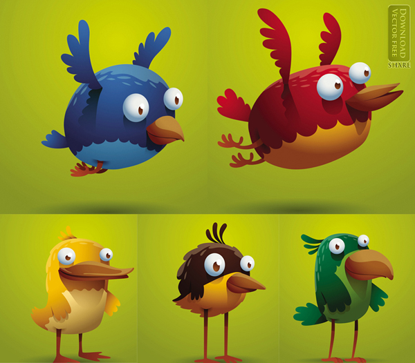 Những chú chim vui vẻ funny bird vector 3136 ~ MrPixelVn - Chia sẻ Đồ ...
