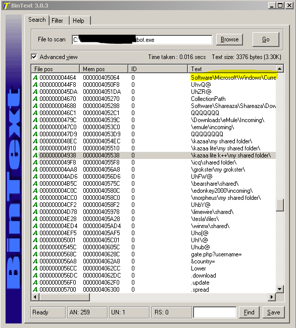 AlexanderRasch: Tool BinText from McAfee