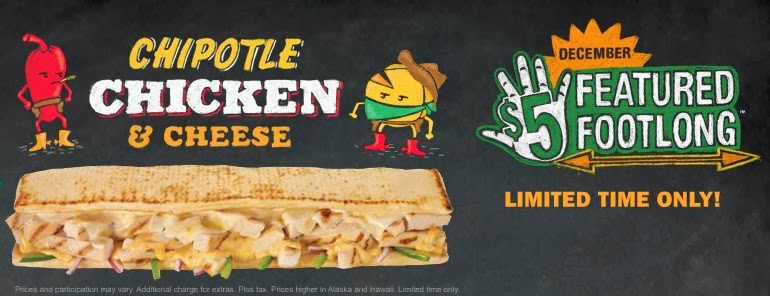 News: Subway - December 2013 Featured $5 Footlong | Brand Eating
