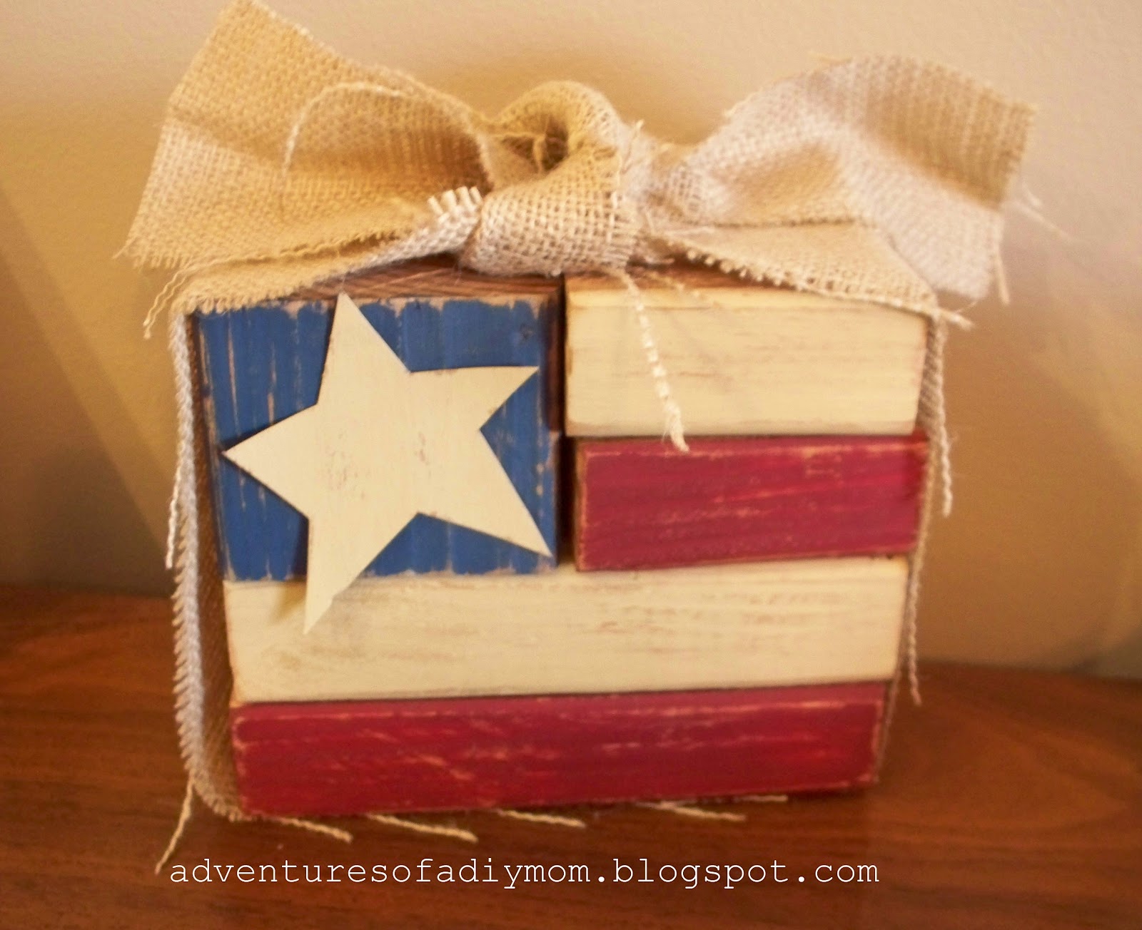 Wood Block Flag - Adventures of a DIY Mom