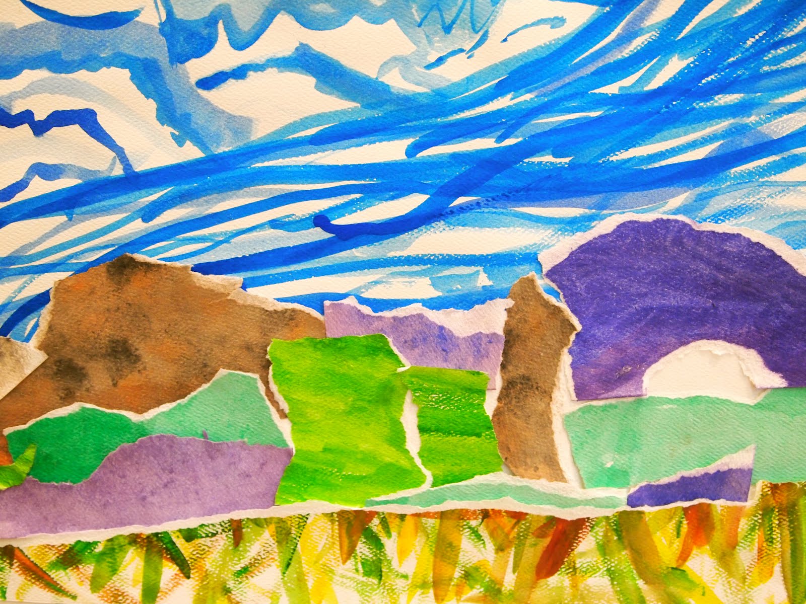 new city arts: second grade watercolor landscapes