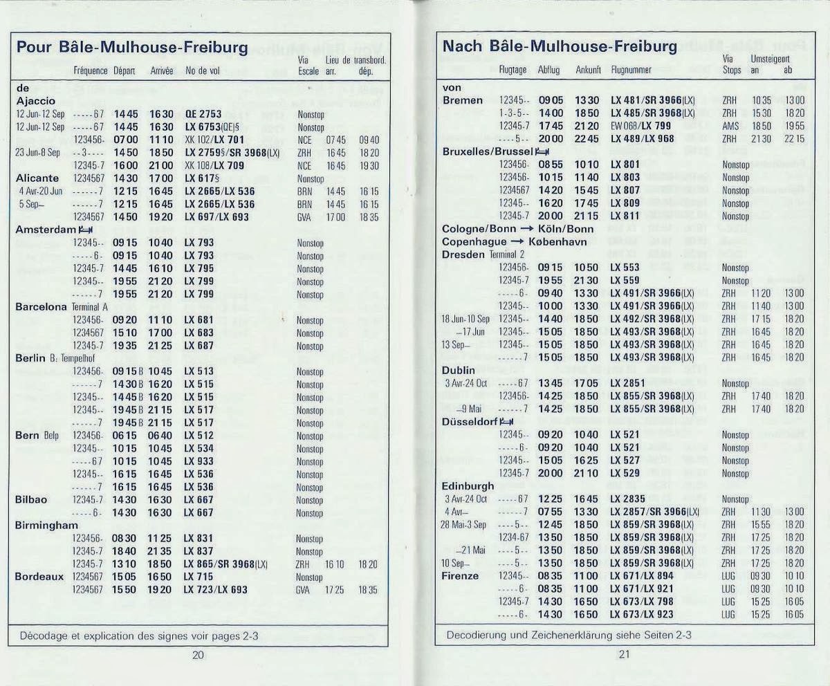 Airline memorabilia: Crossair Europe (1999)