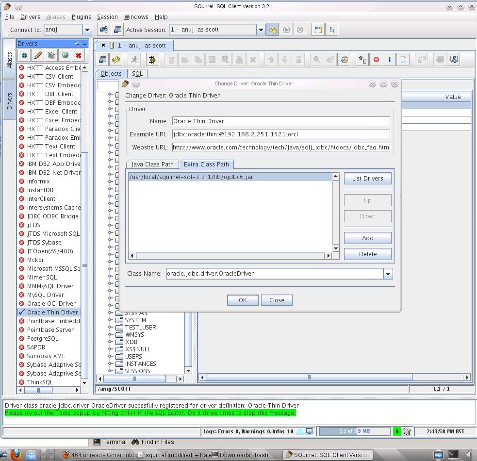 Anuj Singh Oracle DBA: Install squirrel thin client on unix for Oracle