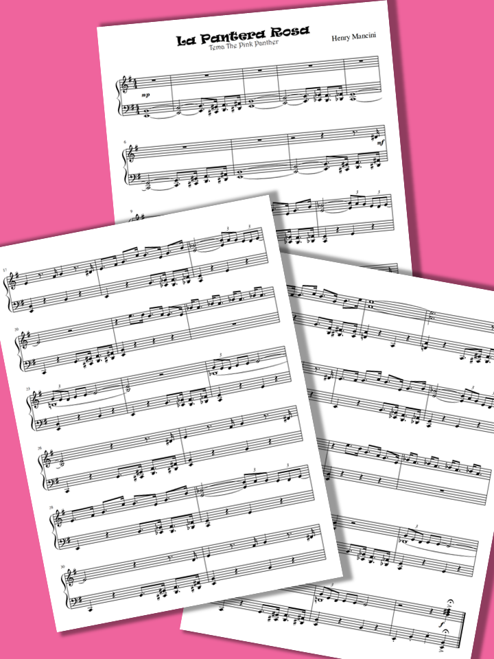 PARTITURA PIANO: La Pantera Rosa [Music Ideas]