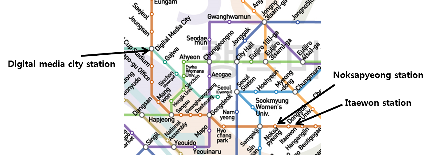 Seoul subway lines in Korea - How to transfer subway line 2, 4, and 6 ...