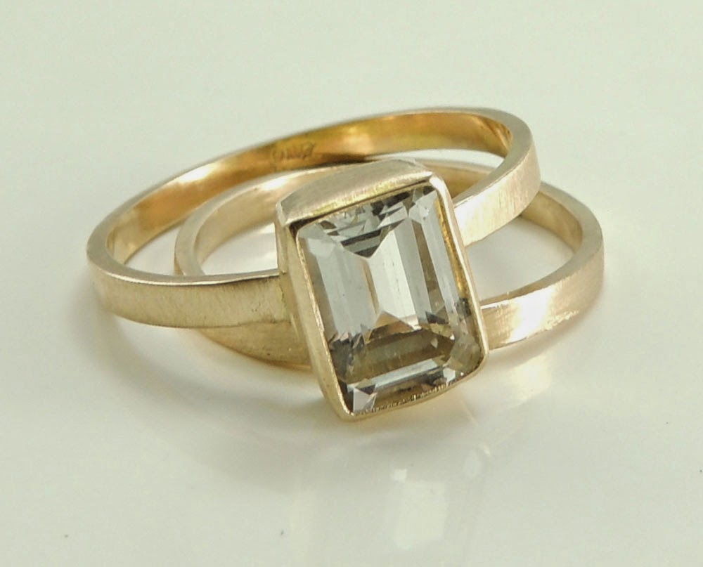 Cheap Couples Wedding Rings Rectangle Stone Model