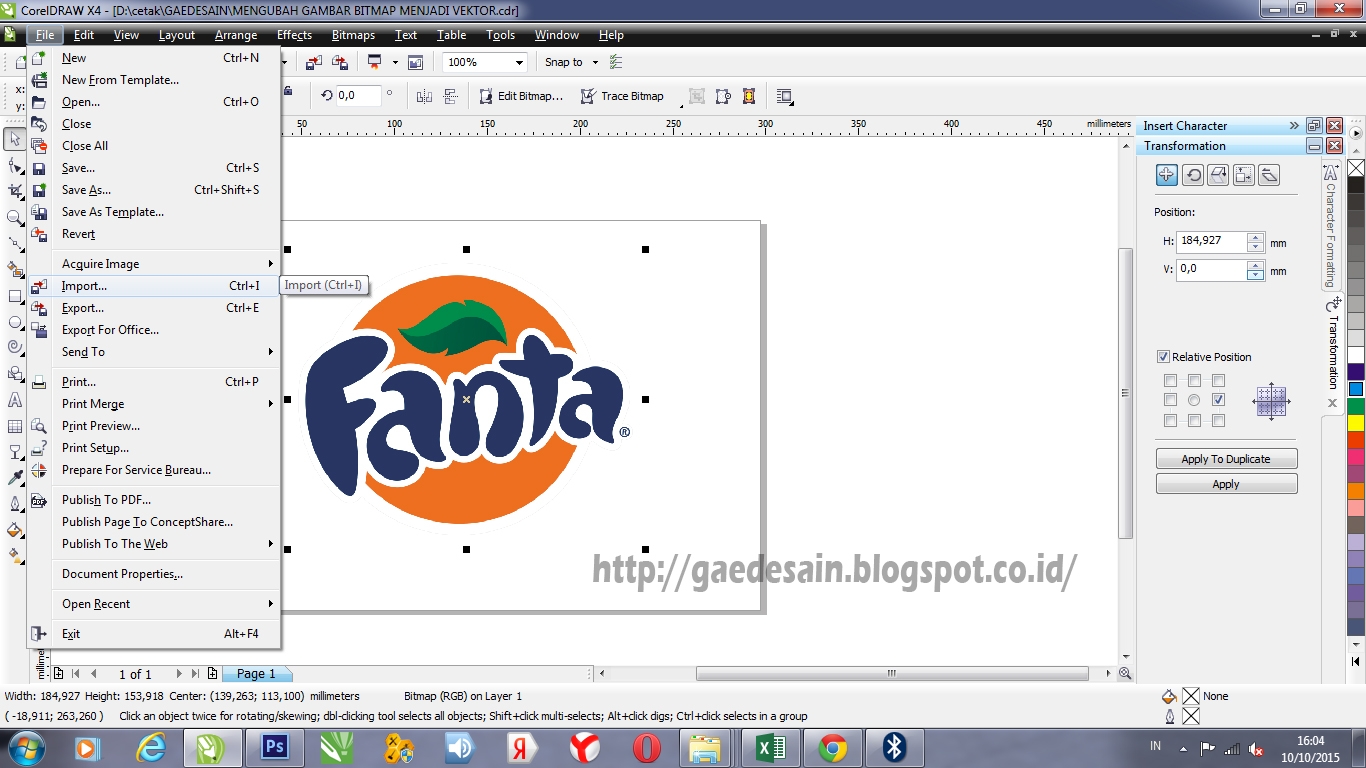TUTORIAL PEMULA MENGUBAH GAMBAR BITMAP MENJADI VEKTOR | jasadesain