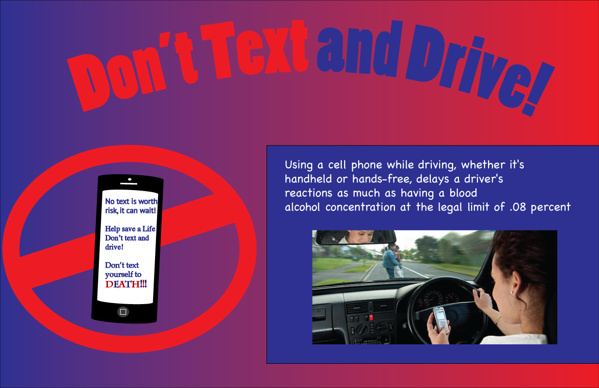 graphics : Don't Text and Drive PSA