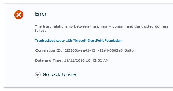 Sharepoint Trenches Trust Failed Error When Browsing The Central Administration 