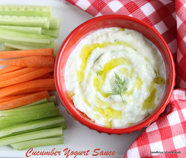 Sandhiya's Cookbook: Tzatziki Sauce | Greek Cucumber Yogurt Sauce