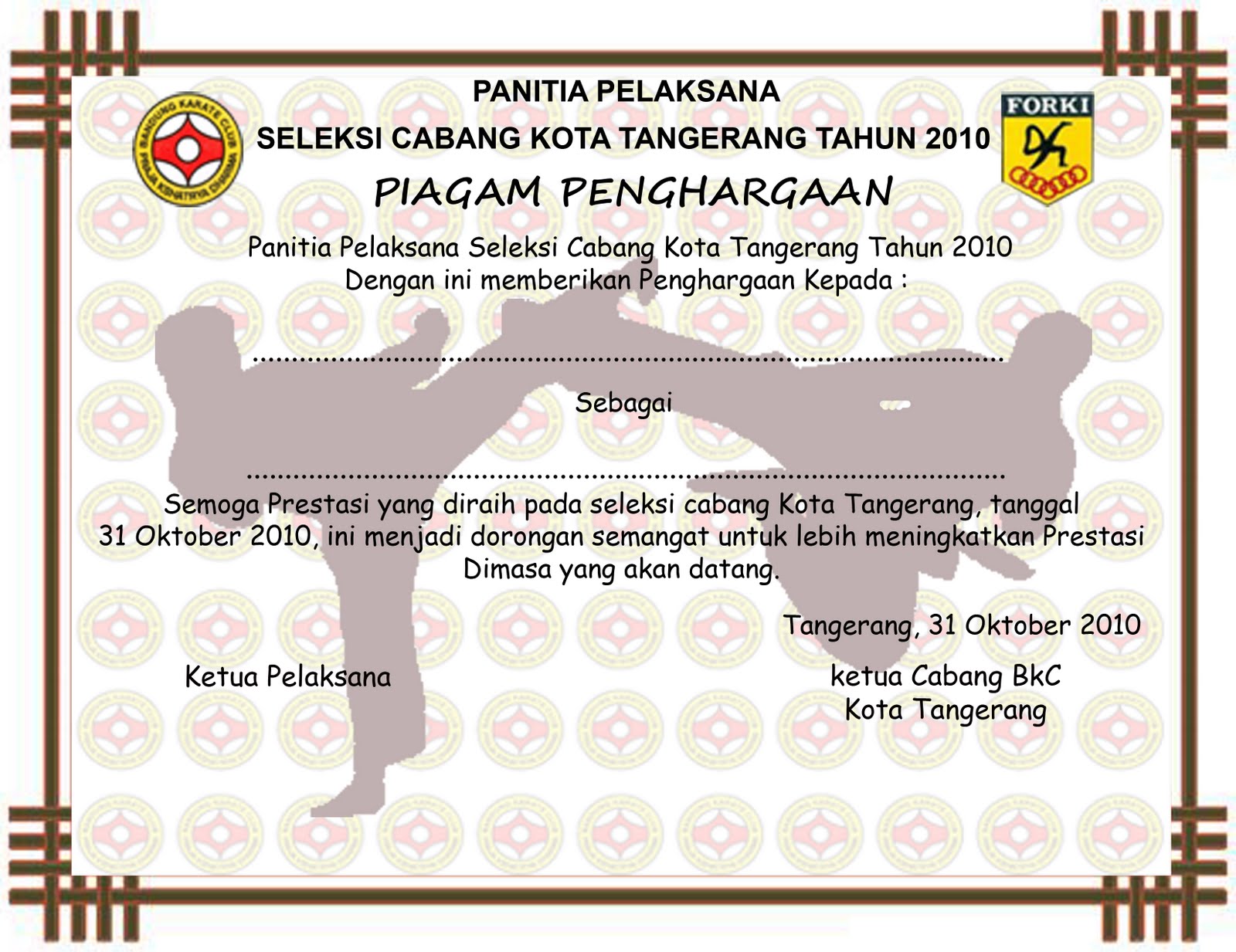 contoh piagam penghargaan lomba - wood scribd indo