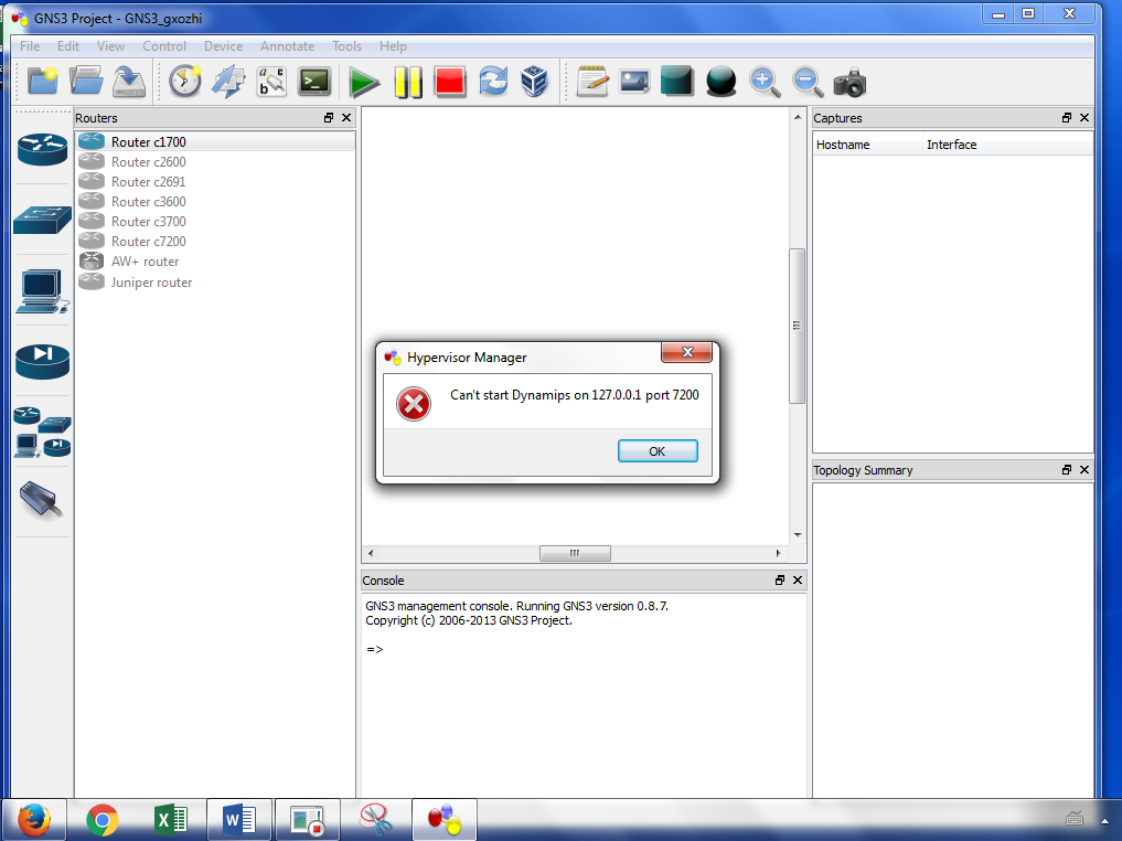 Can T Start Dynamips On 127 0 0 1 Port 7200 Online Networks Solution