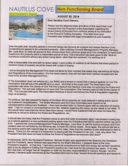 Nautilus Cove Condominium: Nautilus Cove Quarterly Newsletters