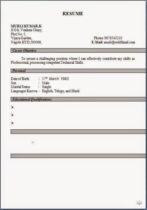 how to write cv template
